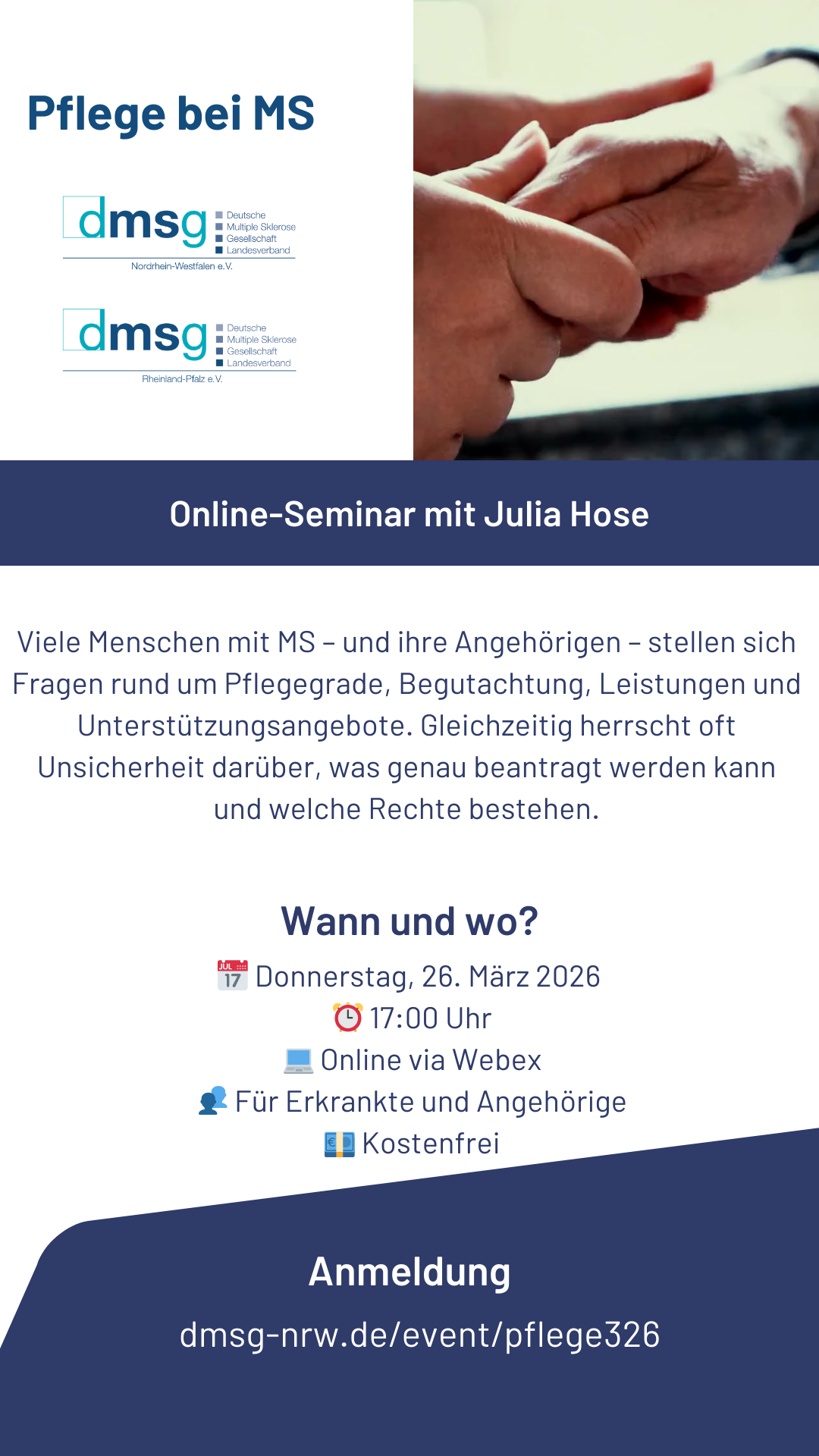 Online-Seminar Pflege bei MS – DMSG-Landesverband NRW e.V.